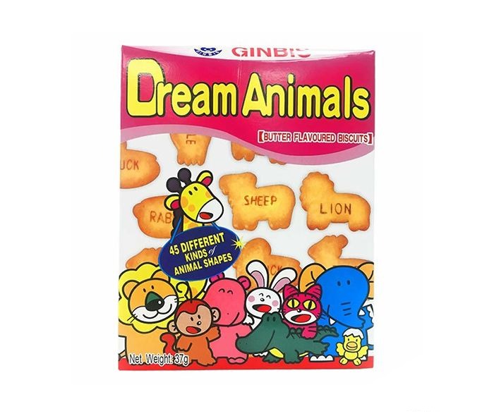 GINBIS DREAM ANIMALS BUTTER BISCUITS 37G | Hello Oriental